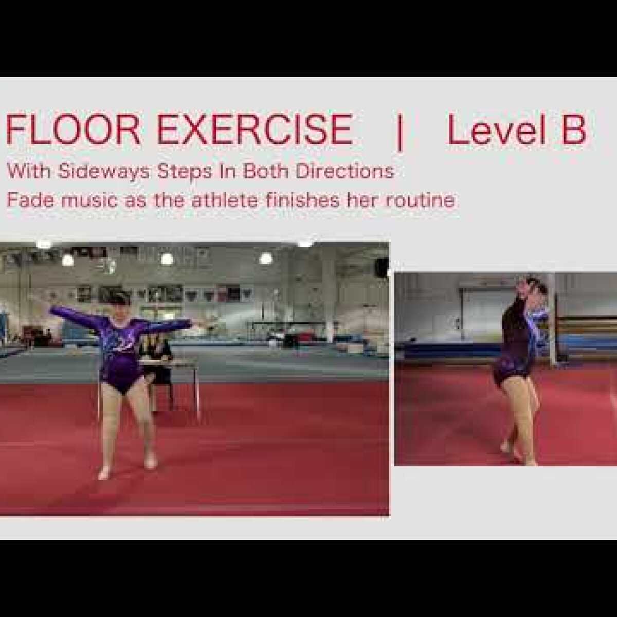 Floor Exercise Sideways Steps Both Directions - Women - Level B